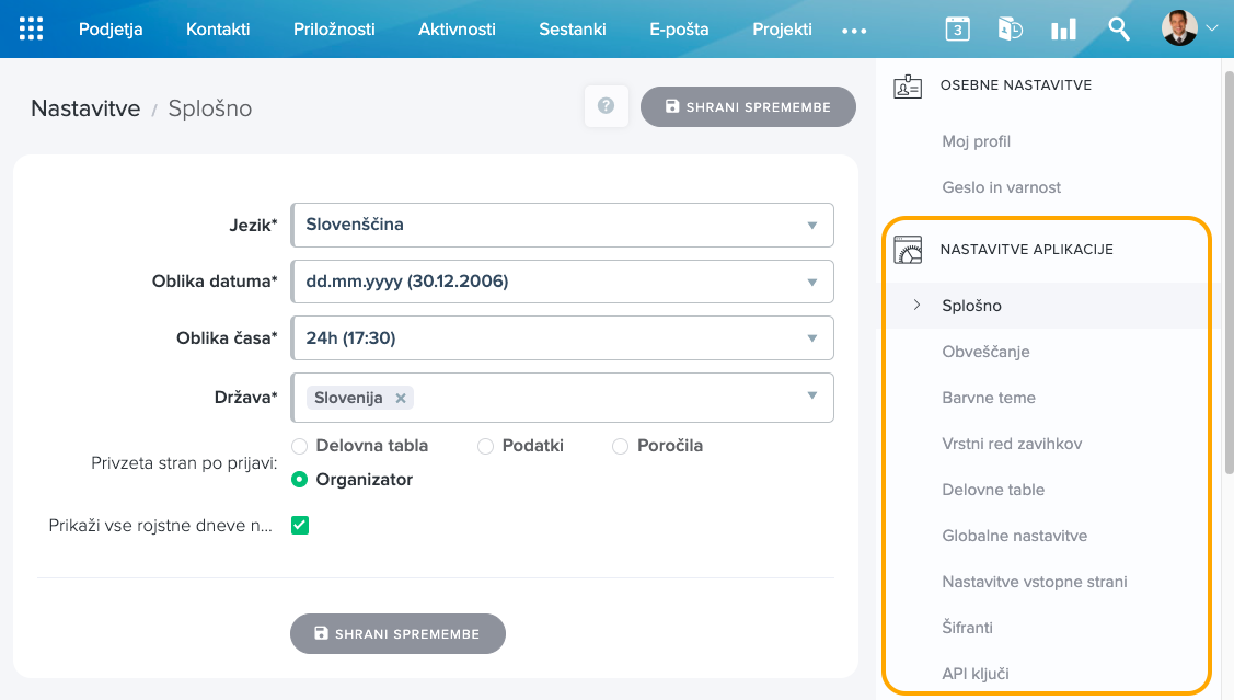 Intrix nastavitve | INTRIX
