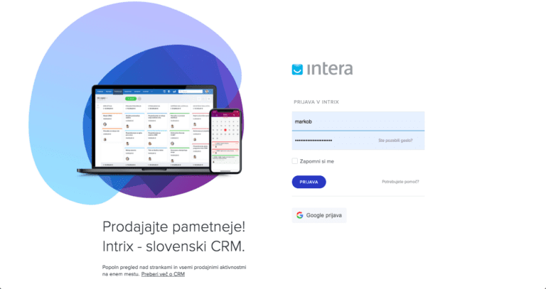 Enotna prijava (Single sign on) v Intrixu! | INTRIX