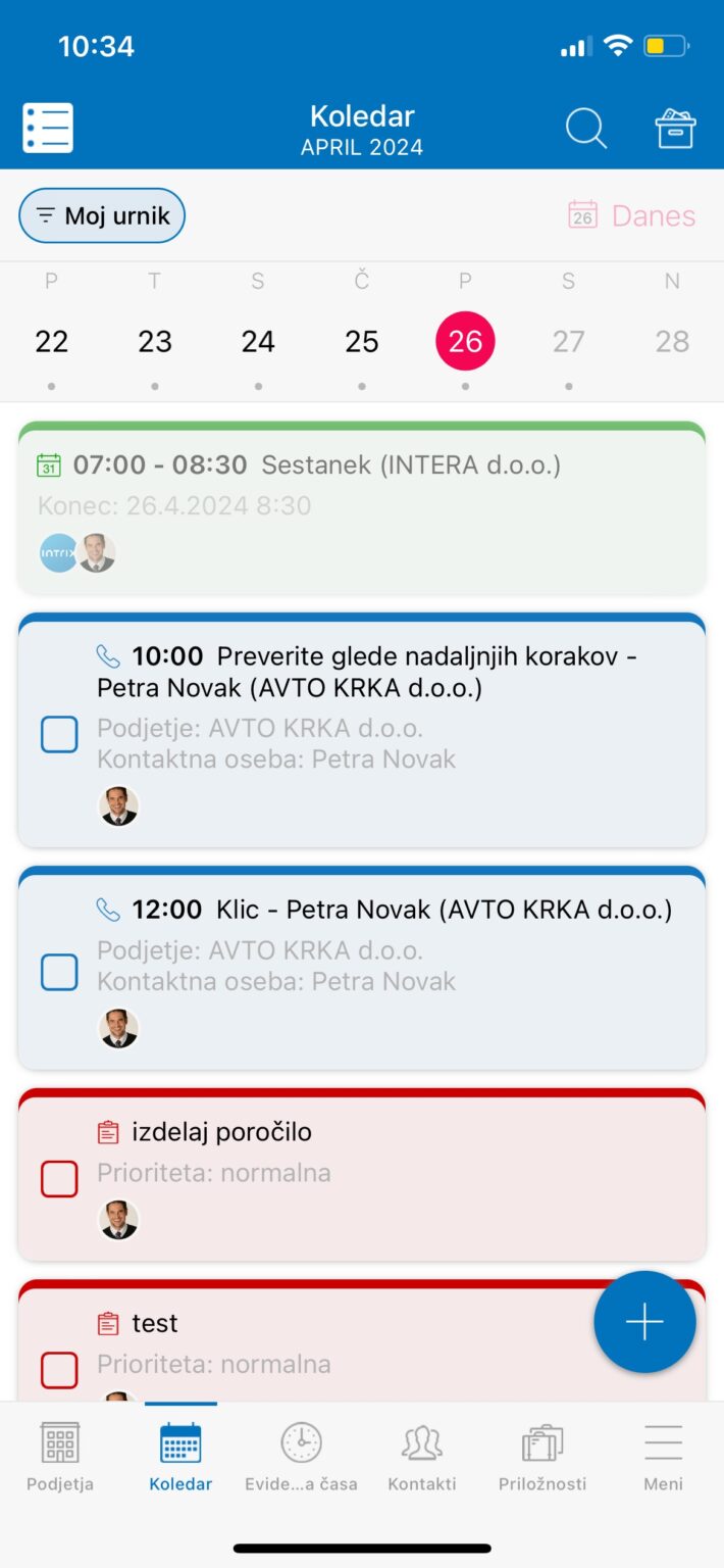 Uporaba mobilne aplikacije | INTRIX