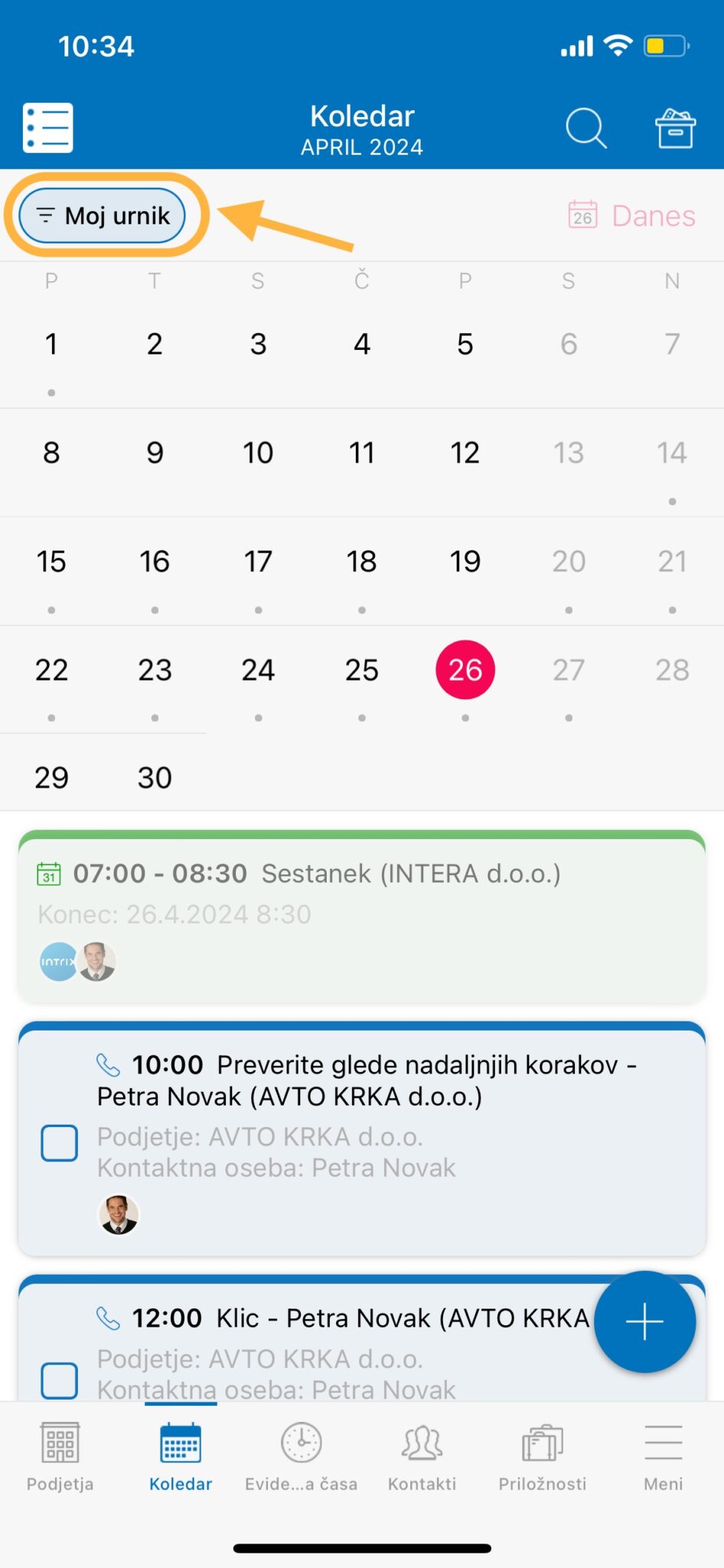Uporaba mobilne aplikacije | INTRIX