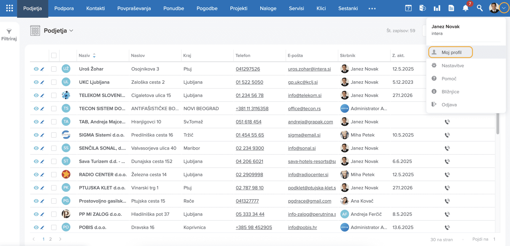 Modul za podporo v Intrixu - Helpdesk