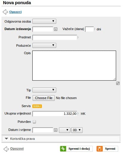 Izrada ponuda, radnih naloga, ugovora i sl. dokumentacije kroz Intrix ...
