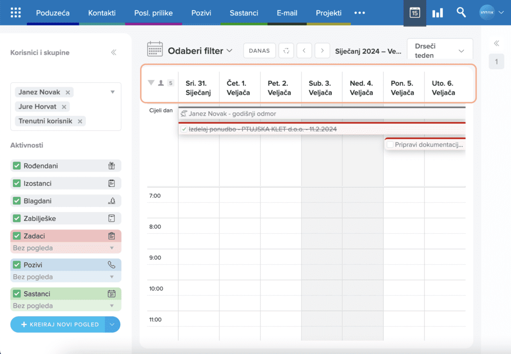 Intrix kalendar | INTRIX